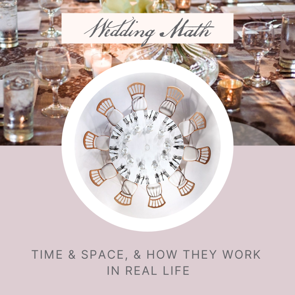 Wedding Math: Time & Space, and how they work in real life | Plan It ...